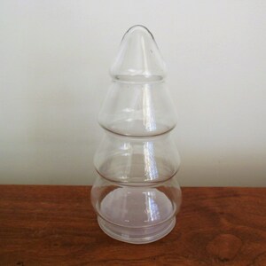 Glass Christmas Tree Shaped Jar, Clear Glass Holiday Candy Container ...