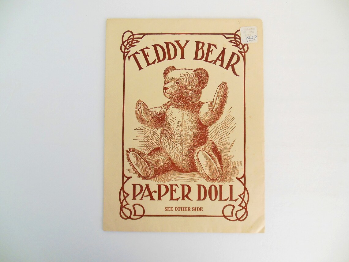 Teddy Bear Paper Doll Jumbo Teddy Bear Doll and Costume Set - Etsy
