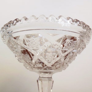 Glass Compote Cambridge Near Cut Ribbon Candy, Bowl on Pedestal With ...