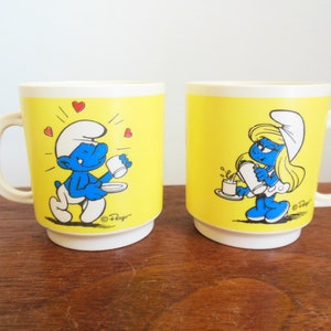 Smurf Toy Plates and Mugs Little Plastic Dinnerware by H G Toys, 6 ...