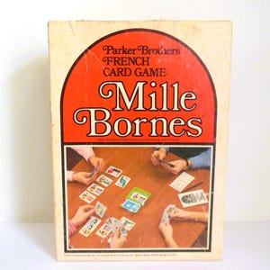 Mille Bornes Card Game Parker Brothers 1971 French Game, 112 Cards Tray ...
