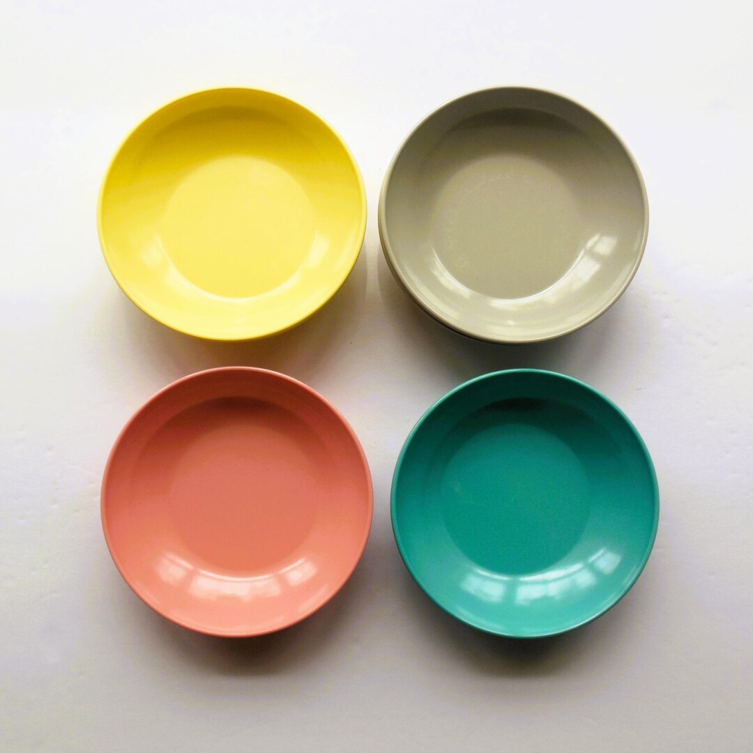 Spaulding Ware Bowls 6 Small Vintage Melmac Dishes, 2 Yellow and Gray 1 ...