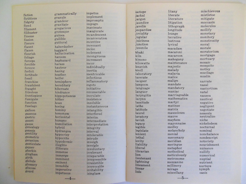 Word List for Spelling Bee Champions the Detroit News - Etsy