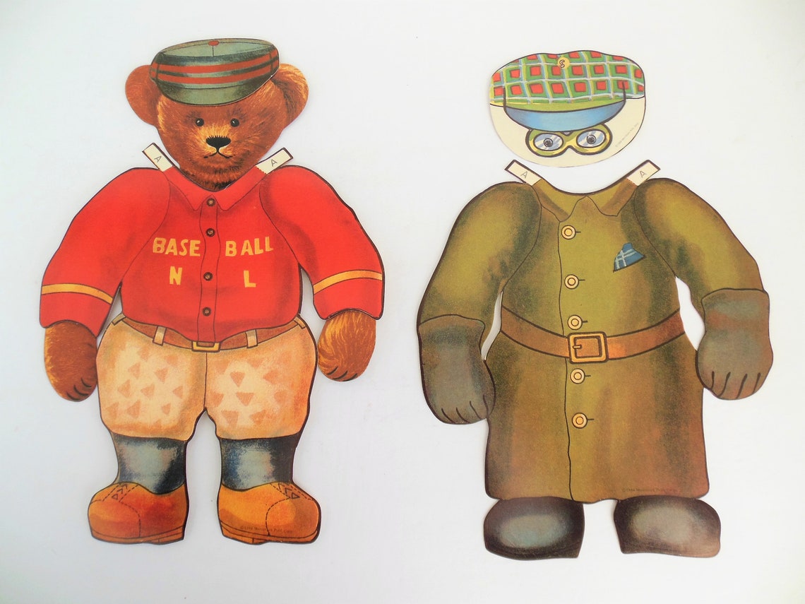 Teddy Bear Paper Doll Jumbo Teddy Bear Doll and Costume Set - Etsy
