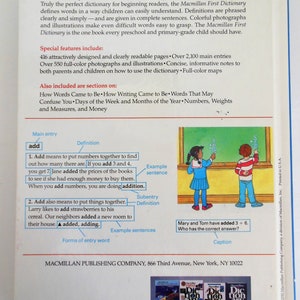 Macmillan First Dictionary, for Beginning Readers, Children's ...