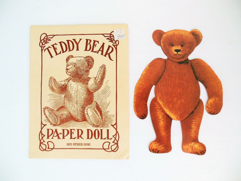 Teddy Bear Paper Doll Jumbo Animal With Costumes, Bear With Five ...