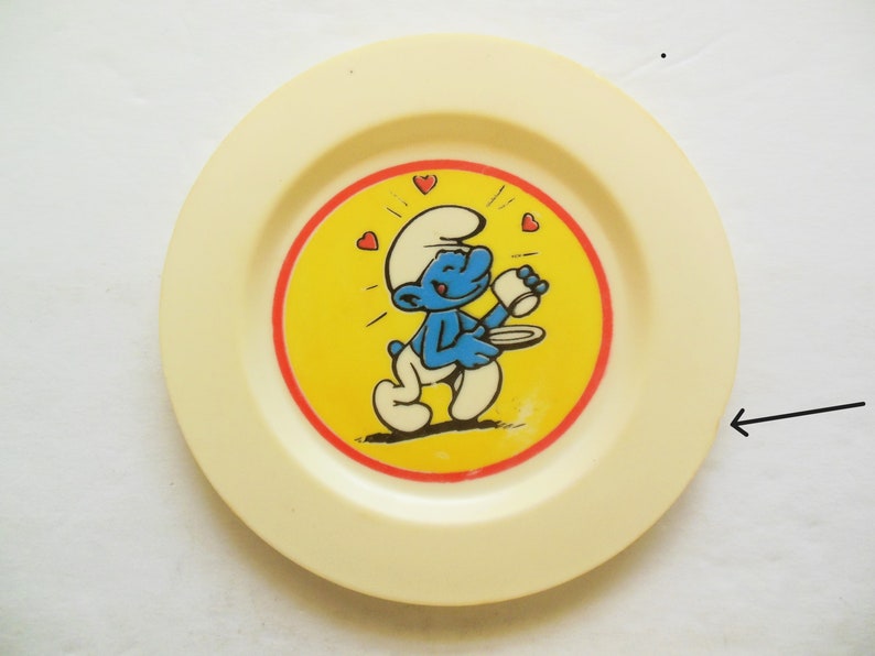 Smurf Toy Plates and Mugs Little Plastic Dinnerware by H G Toys, 6 ...