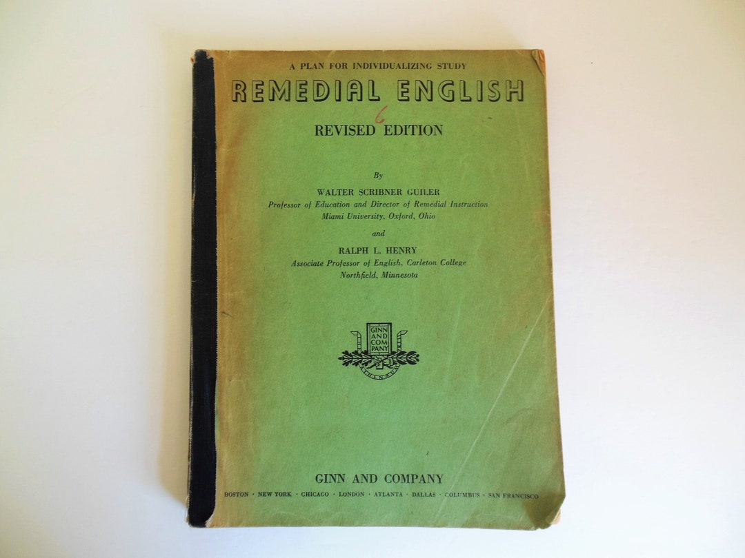 Remedial English, A Plan for Individualizing Study, Old Workbook by ...