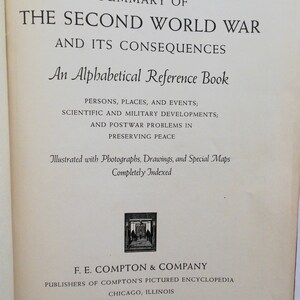 Summary of Second World War and Its Consequences, Alphabetical ...