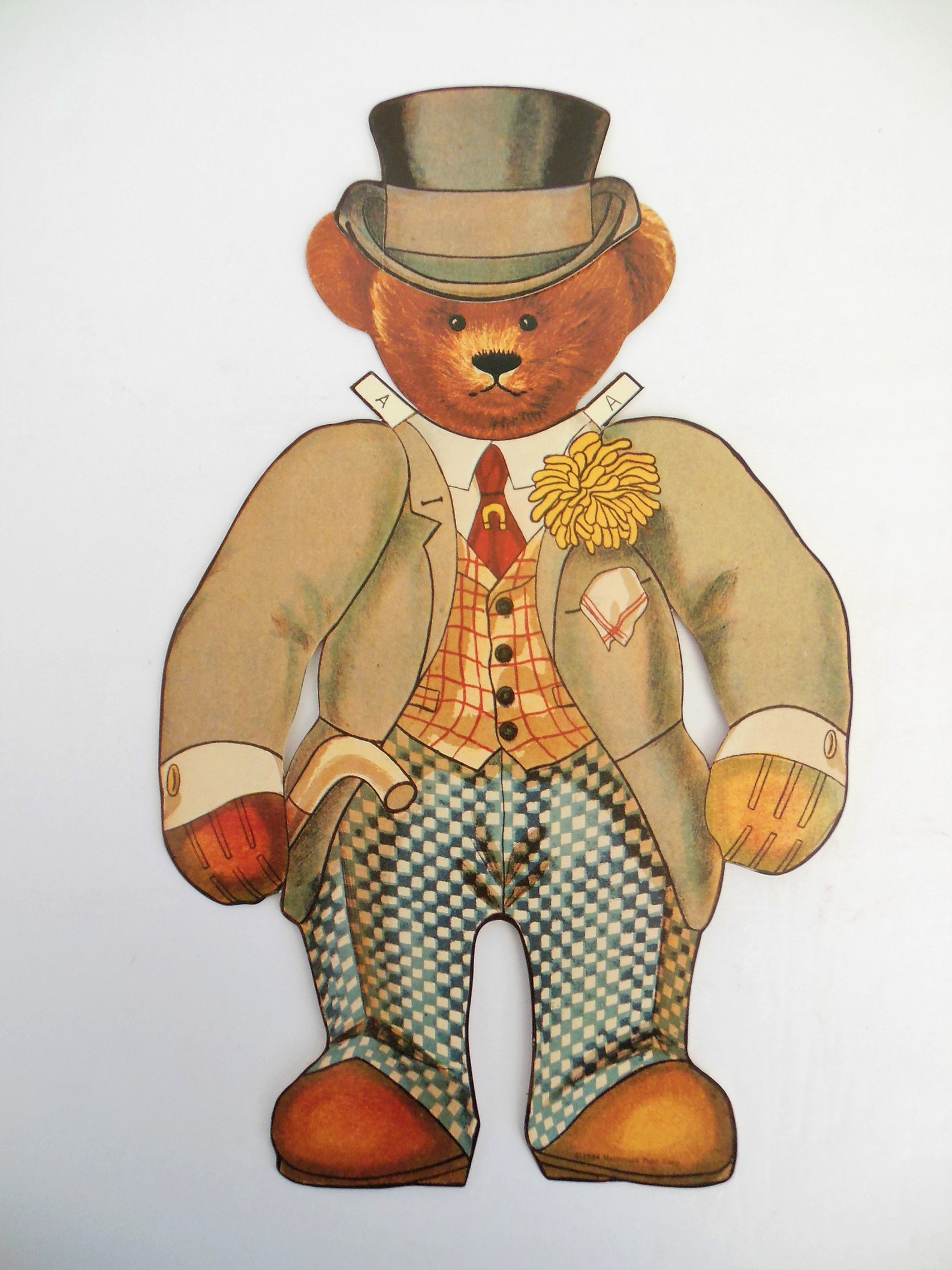 Teddy Bear Paper Doll, Jumbo Teddy Bear Doll and Costume Set, 1984 ...
