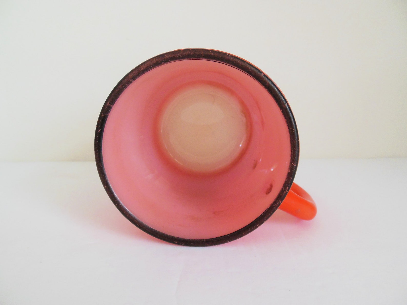 Orange Fire King Mug With Black Rim for Halloween, Anchor Hocking Milk ...