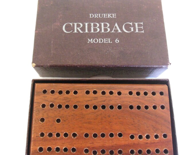 Drueke Cribbage Board Model 6 Folding Small Game Scoreboard, Wood With ...