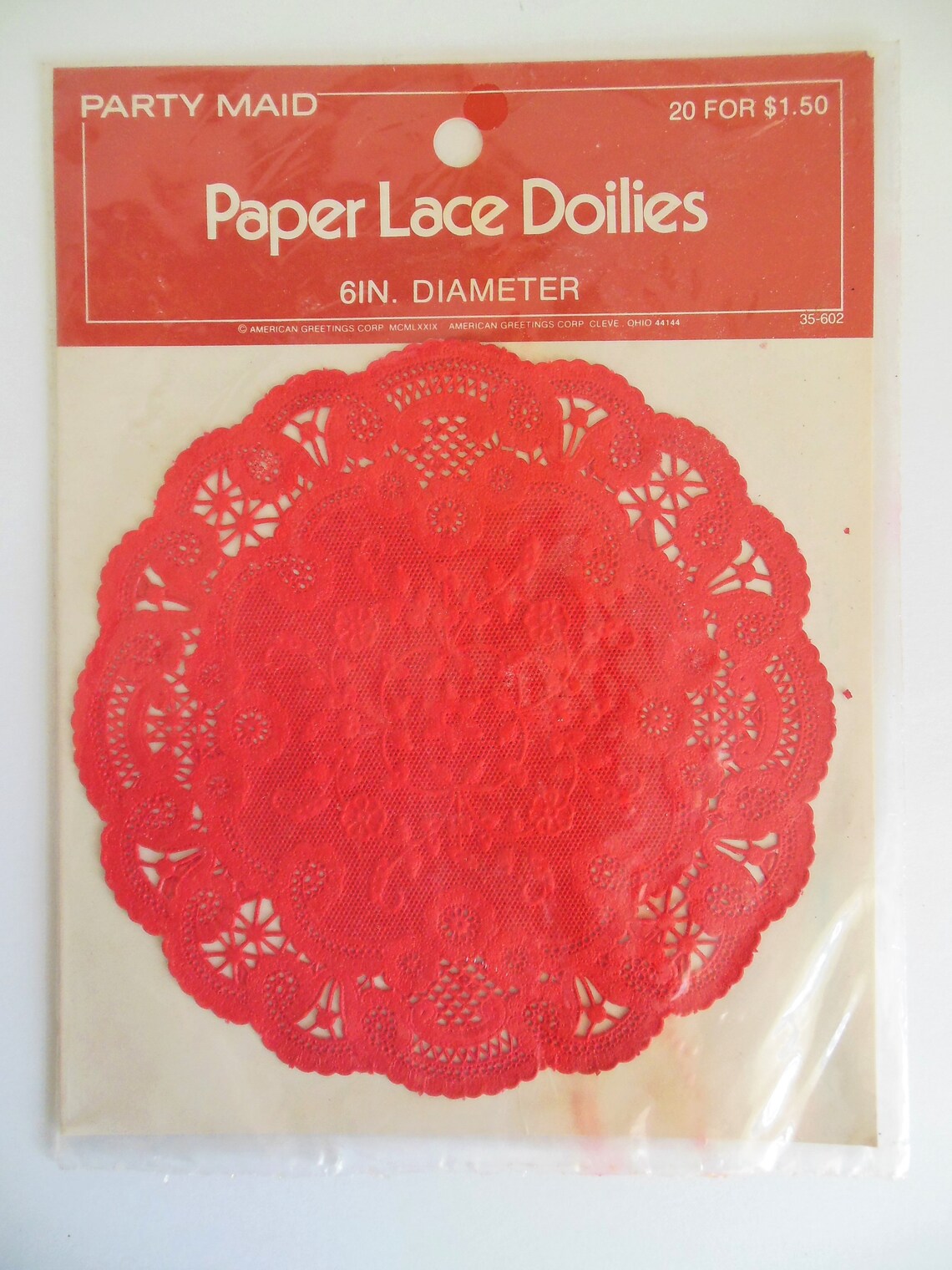Red Heart Shaped Paper Lace Doilies 15 Amscan Made in Hong | Etsy
