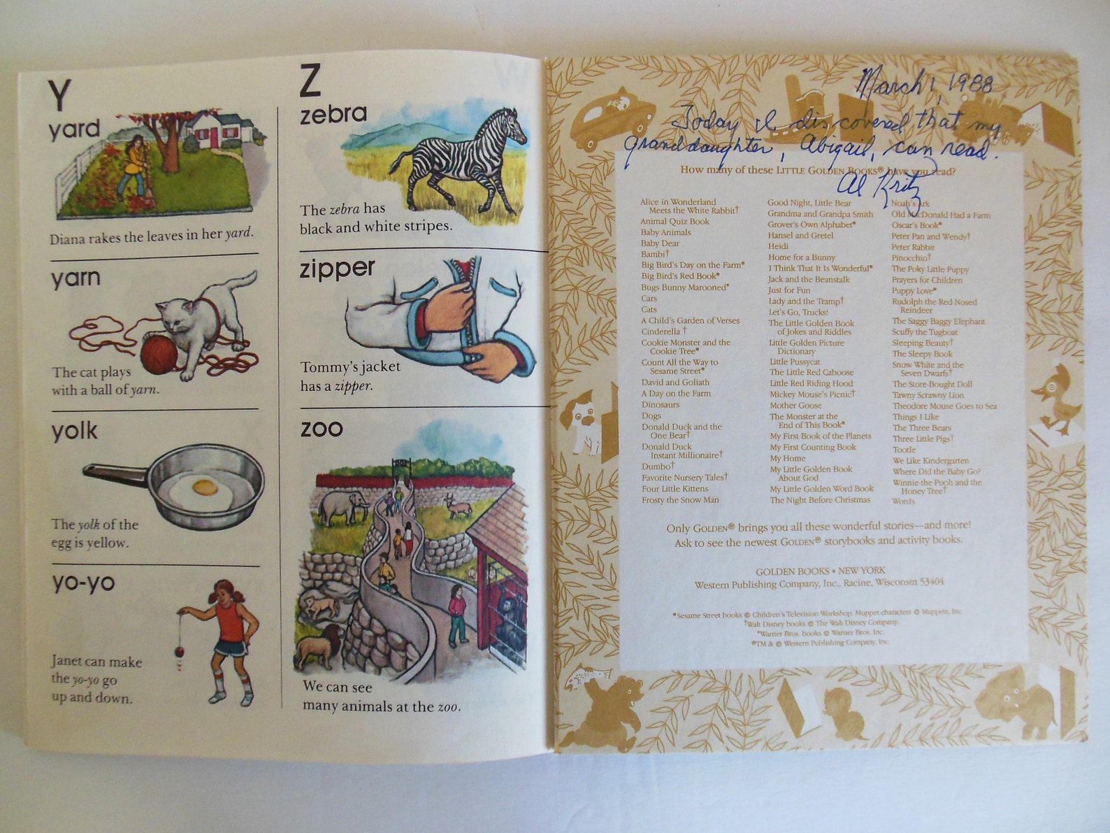 Little Golden Picture Dictionary, Child's Abcs First Dictionary, A ...