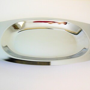 Kromex Chrome Tray, Serving Tray With Faux Wood Resin Handles, Long ...