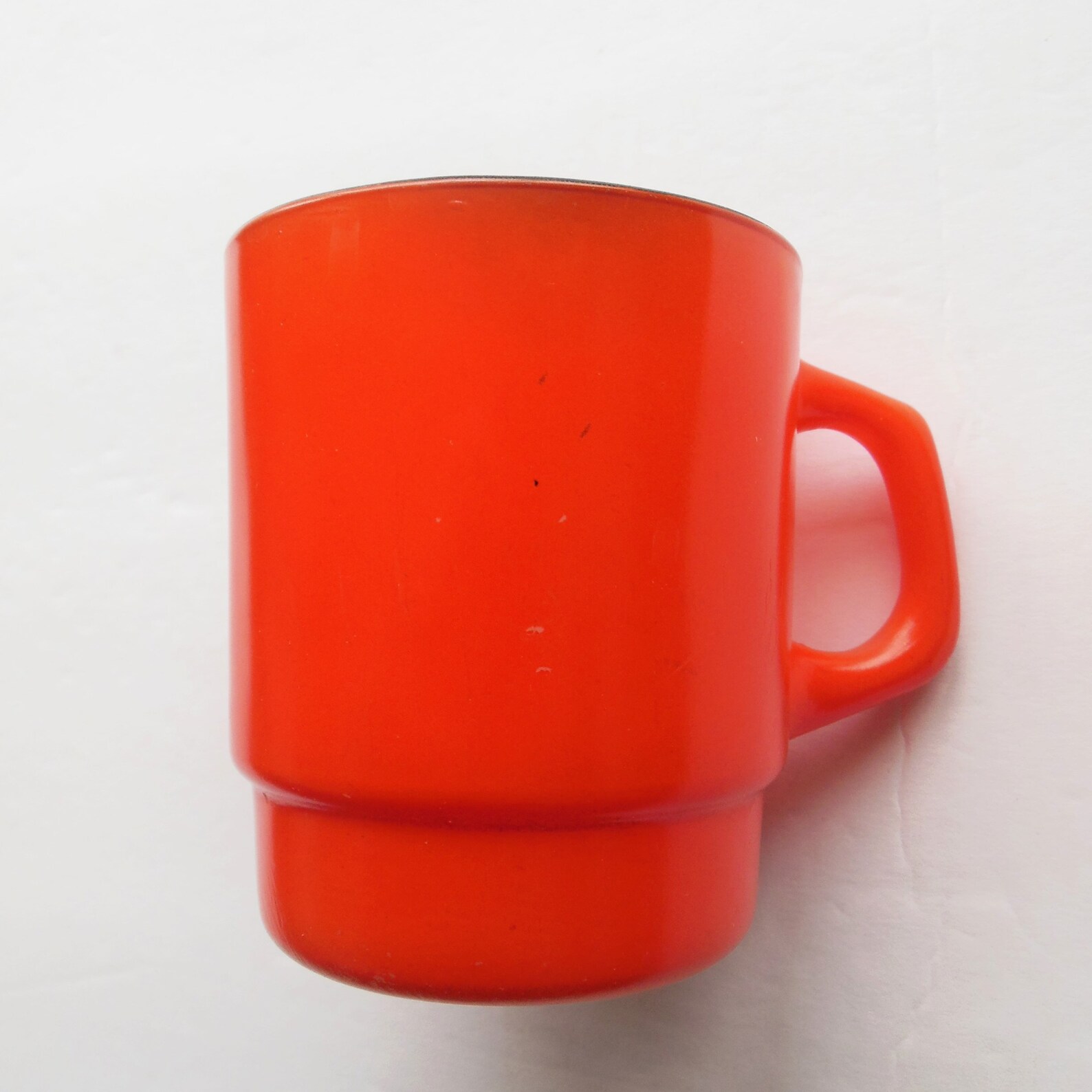 Orange Fire King Mug With Black Rim for Halloween, Anchor Hocking Milk ...