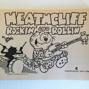 Heathcliff Rockin and Rollin Cat Comic Cartoon Book, Mcnaught Syndicate ...