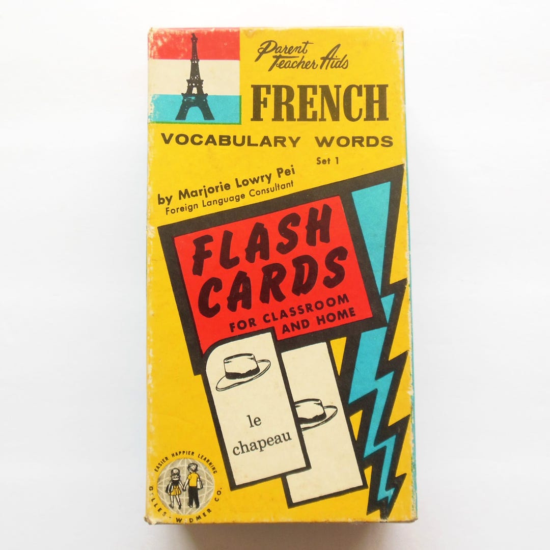 French Vocabulary Words Flash Cards for Classroom and Home, Set 1 by ...