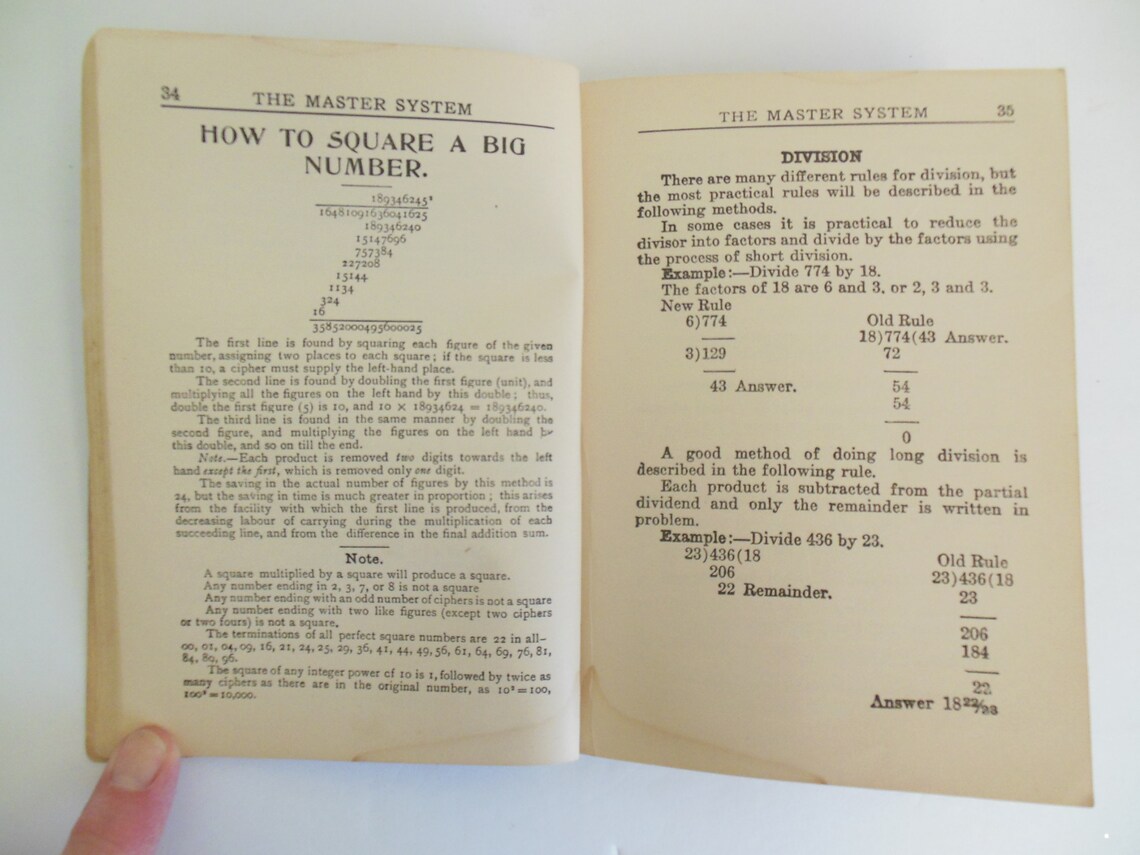 The Master System of Short Method Arithmetic and Mechanical - Etsy