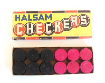 Old Box of Checkers With Coca Cola Advertising 24 Wood Game Pieces ...