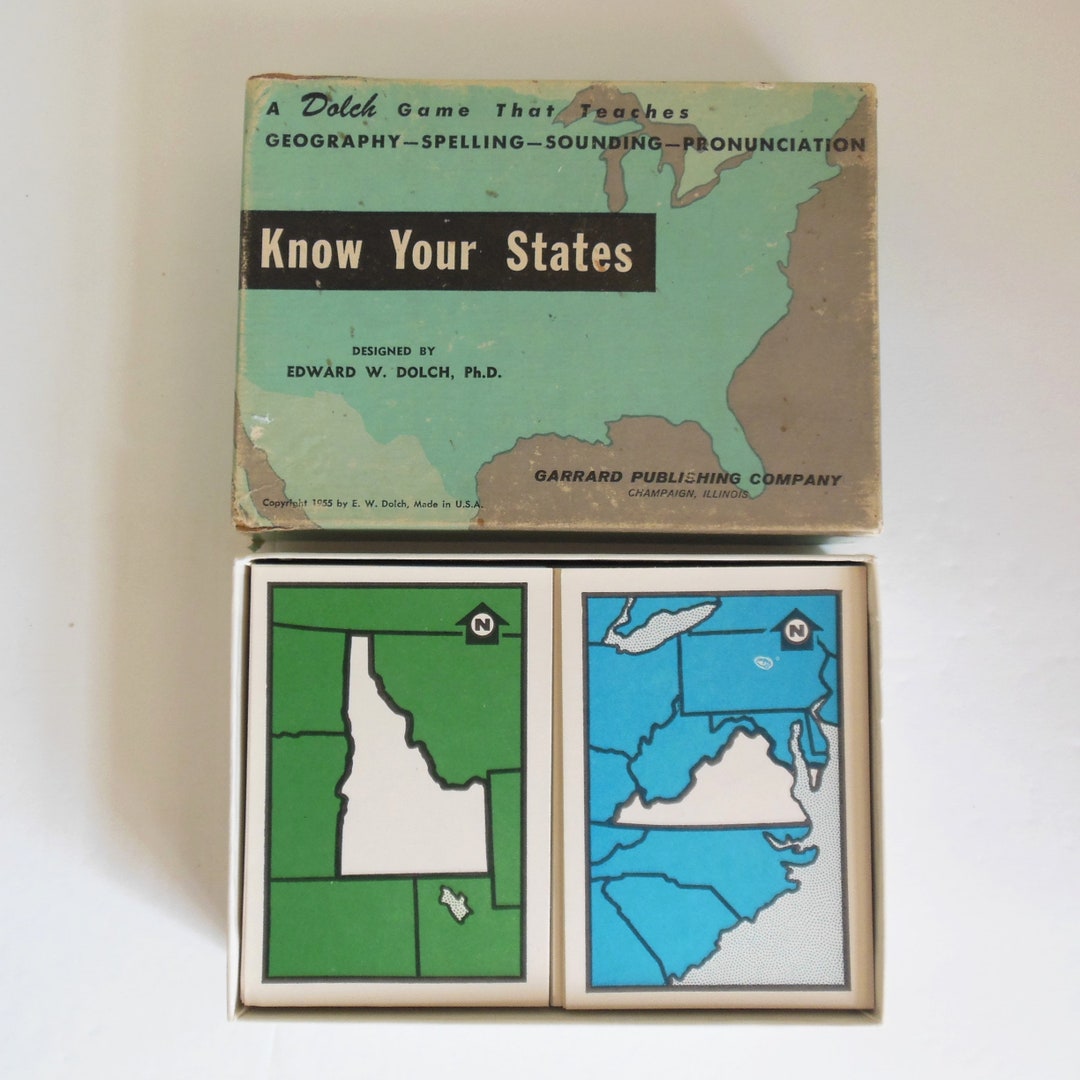 Know Your States Cards, Teaches Geography Spelling Sounding ...