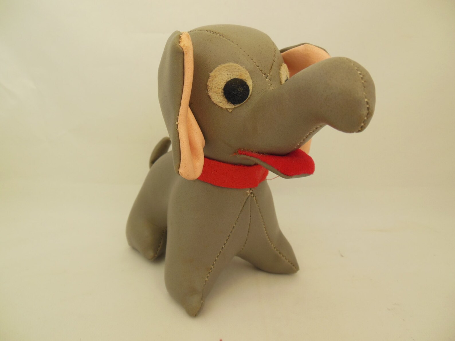 Gray Vinyl Toy Elephant, Made in Japan, Leatherette 1960s Collectible ...