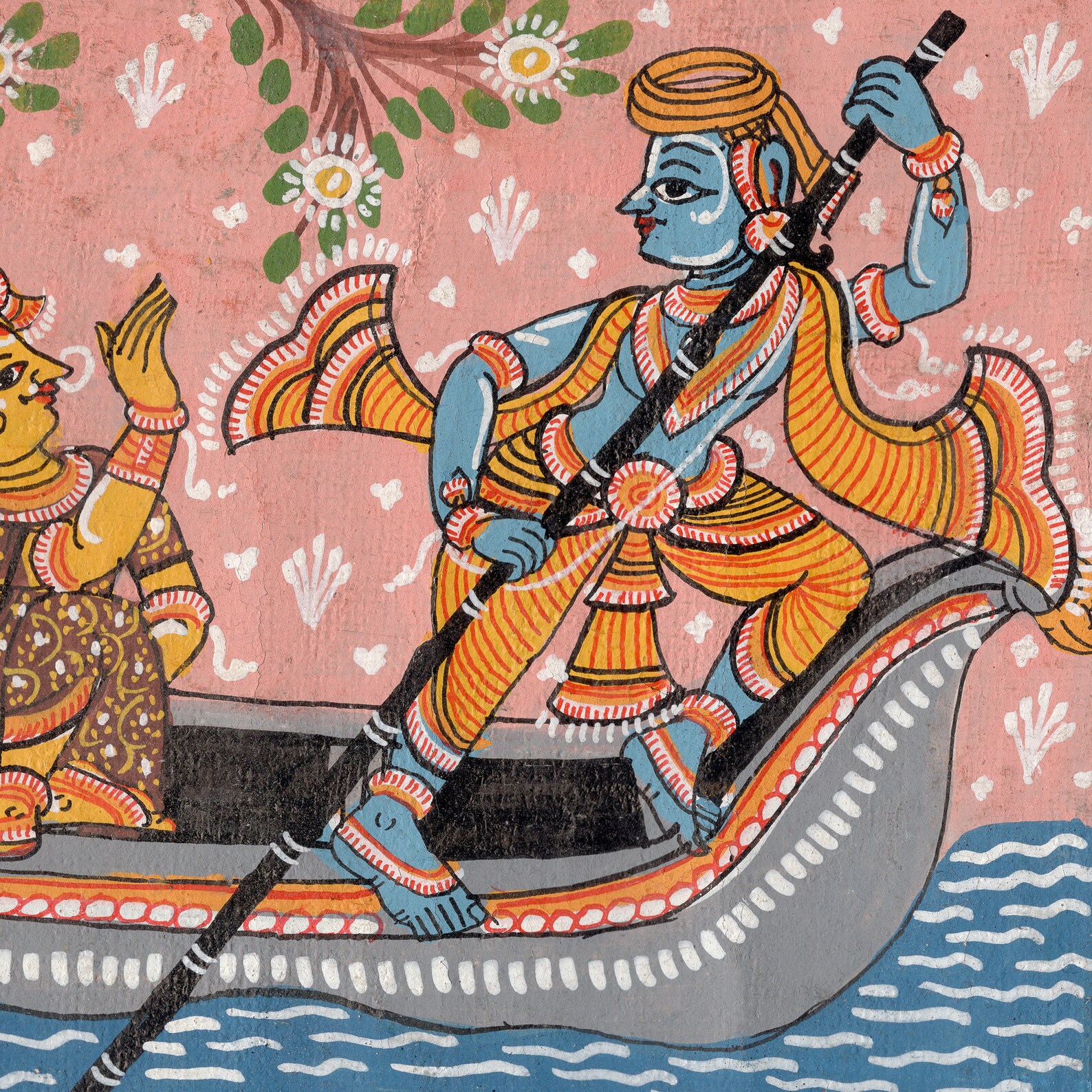 Radha and Krishna in the Boat of Love Giclee on Canvas - Etsy UK