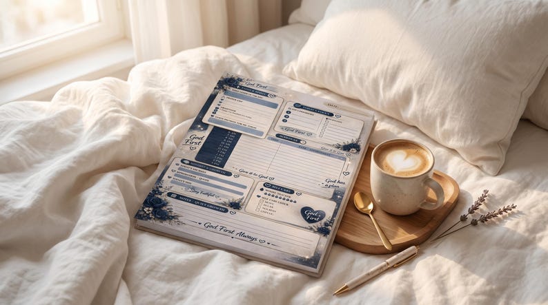 Faith & Focus Daily Planner Printable | God First, Bible Study, Digital ...