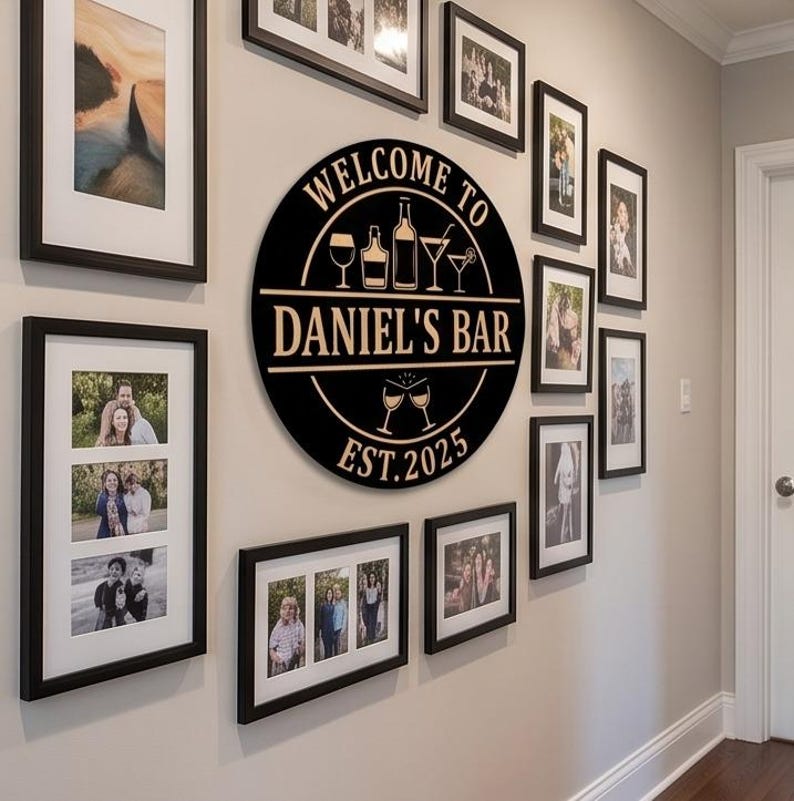 Personalized Metal Bar Sign | Custom Name, Home Bar, Man Cave Decor - Etsy
