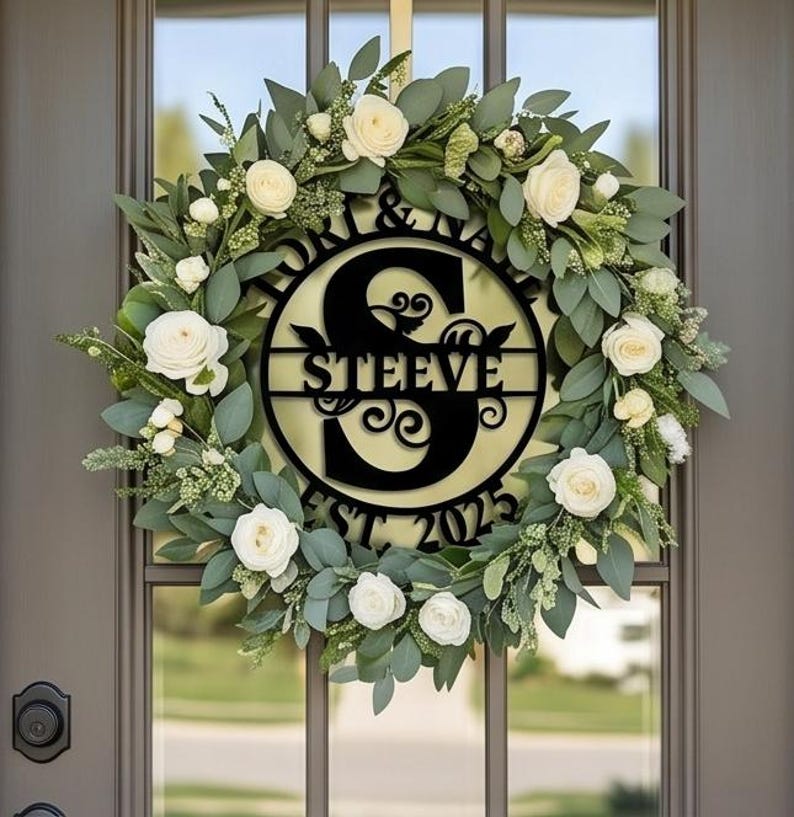 Personalized Metal Monogram Sign – Family Name Established Circular ...