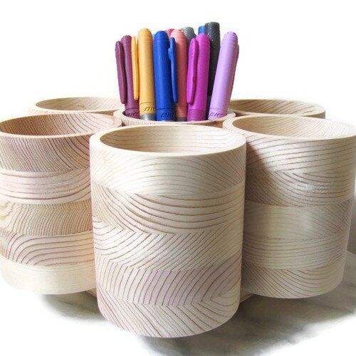 DELUXE Rotating Colored Pencil Holder Storage Organizer - Etsy