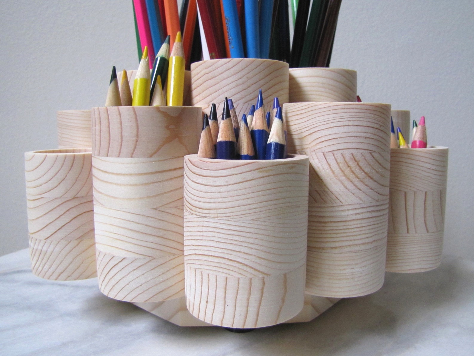 DELUXE Rotating Colored Pencil Holder Storage Organizer | Etsy