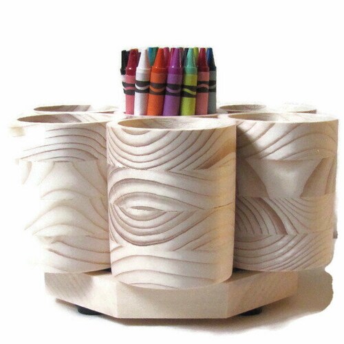 Rotating Wooden Crayon Holder and Marker Organizer for Kids - Etsy