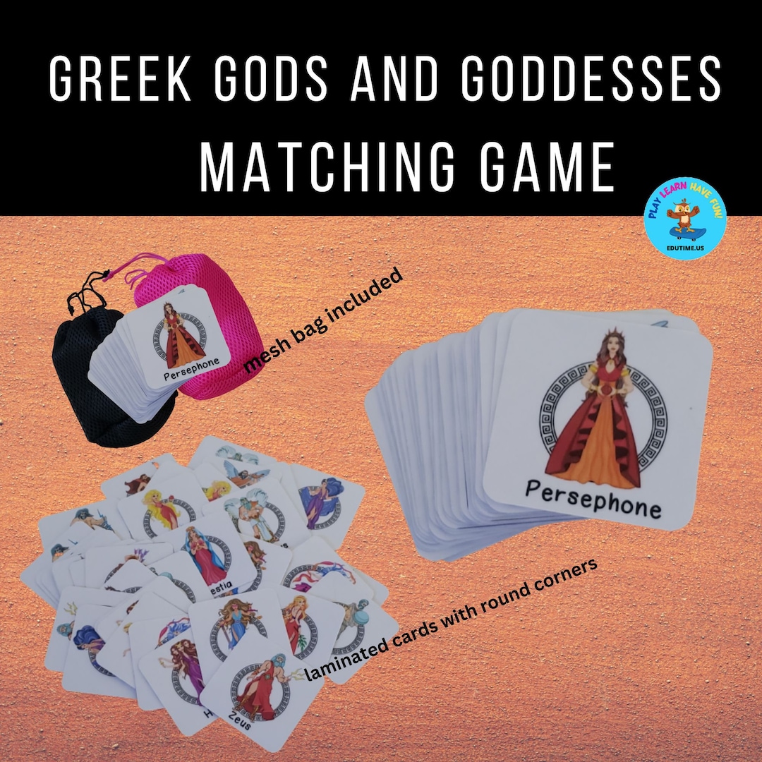 Greek Gods and Goddesses Matching Game - Etsy