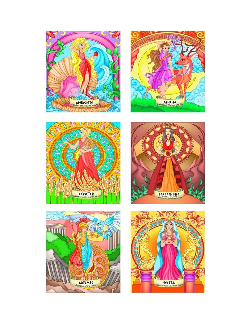 Greek Gods and Goddesses Matching Game Vol.2 - Etsy