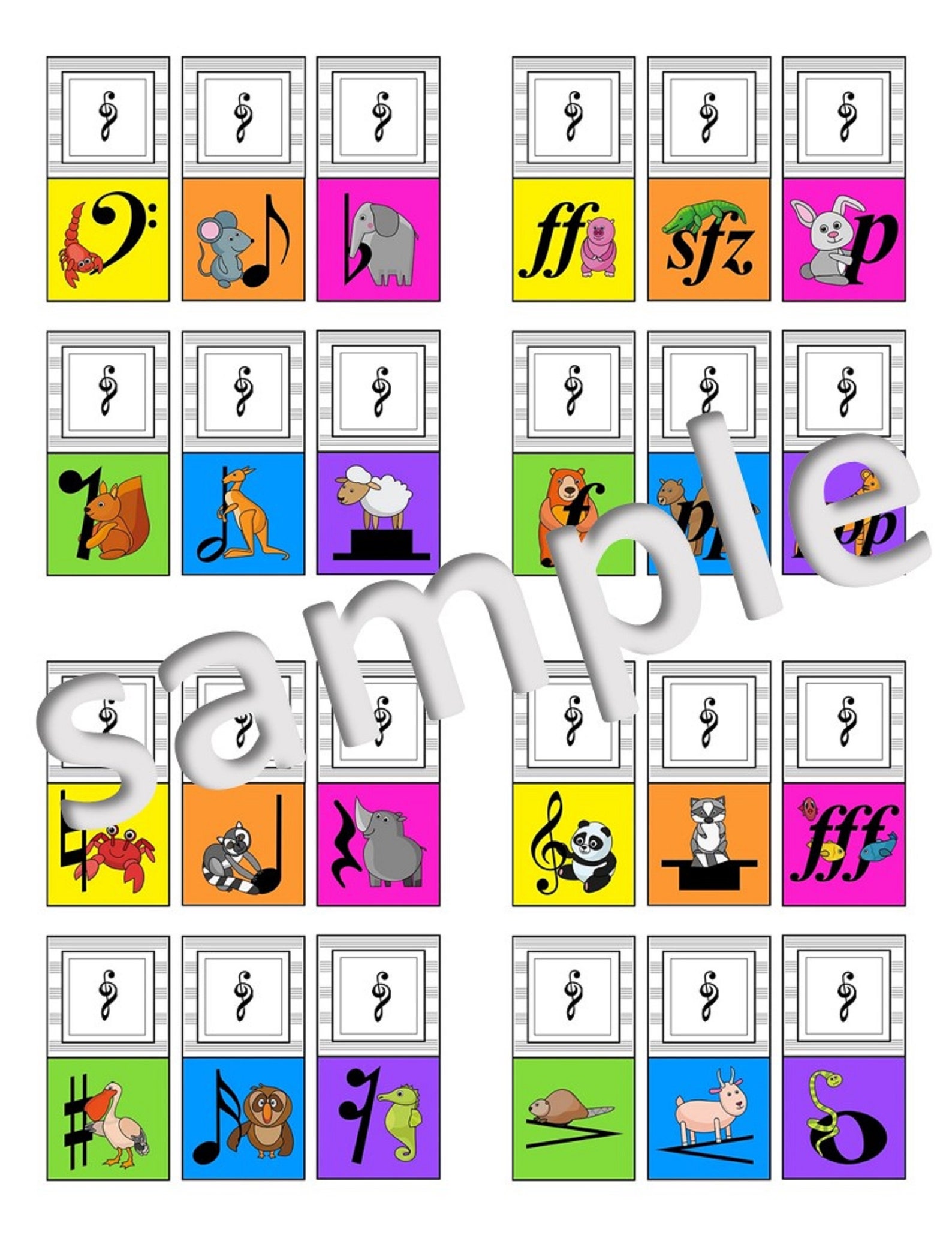 Music Symbols Memory Matching Game | Etsy