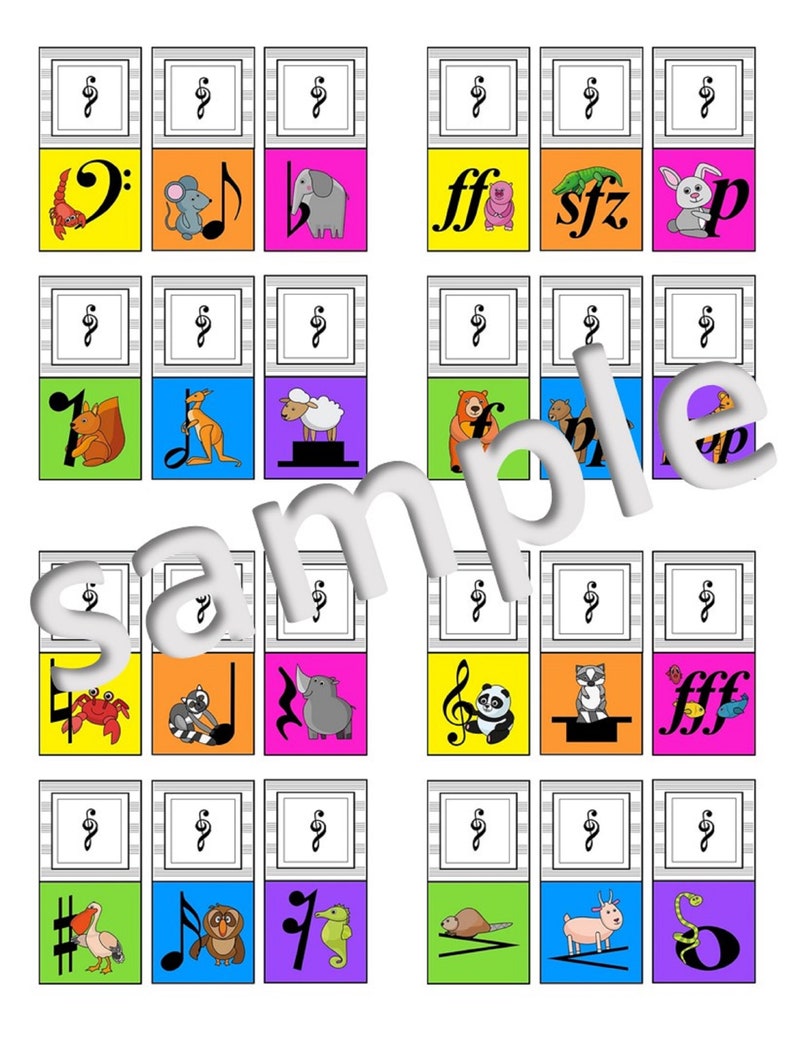 Music Symbols Memory Matching Game | Etsy