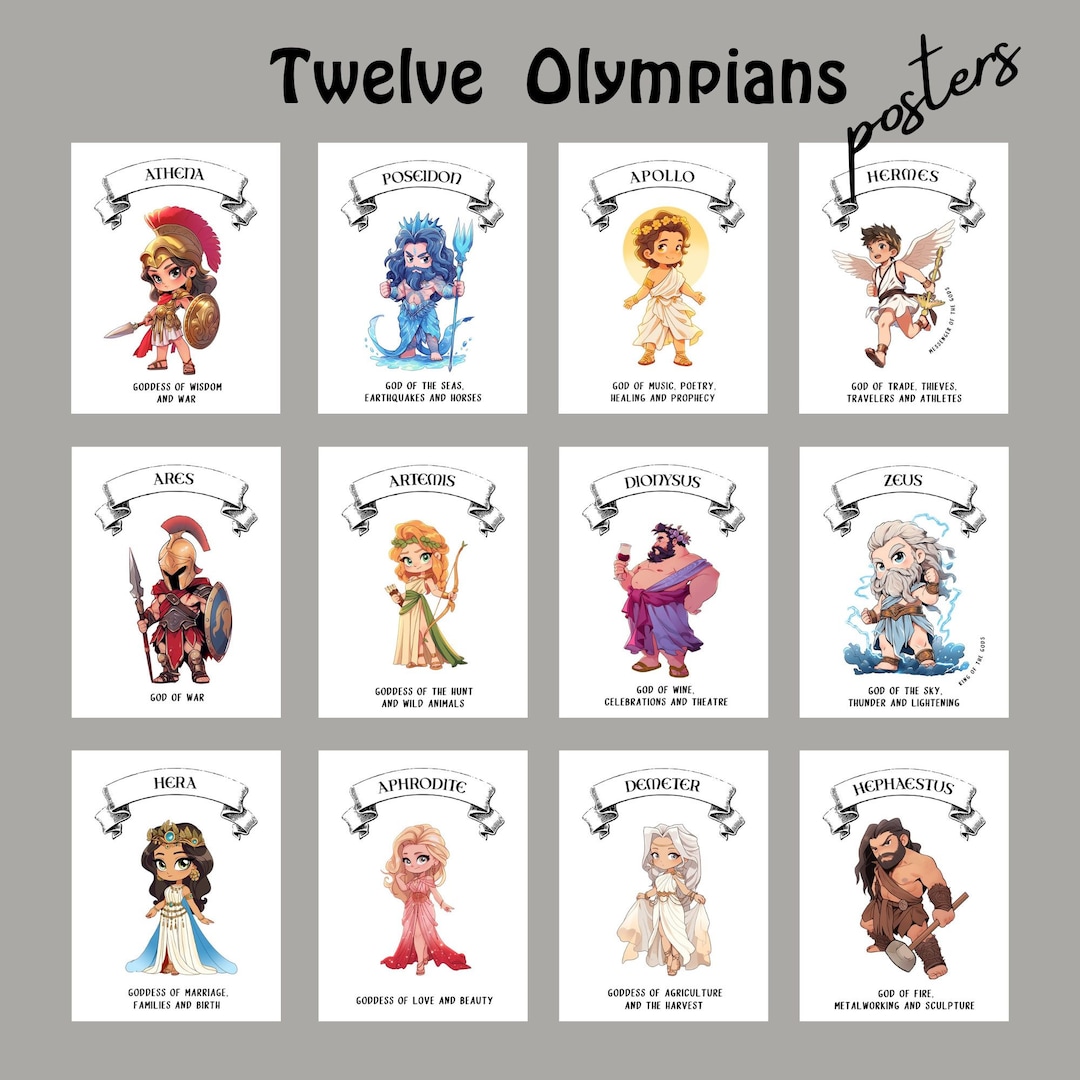 Twelve Olympians - Posters for Young Learners - Etsy