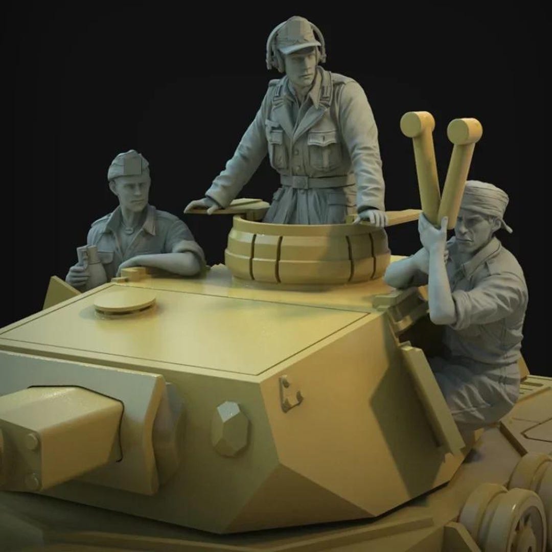 1/35 Resin Soldier Model Modeling Dak Tank Soldier Suit 3 People GK ...