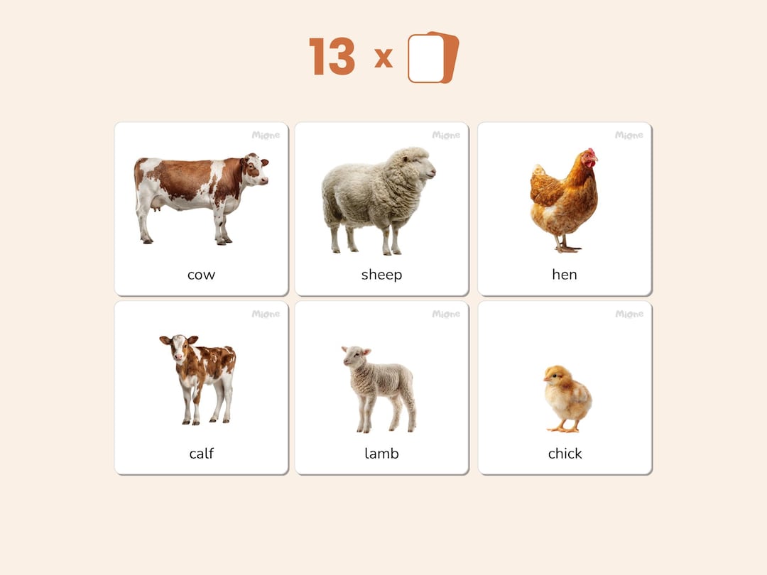 Farm Animal Mother and Baby Matching Cards | Montessori Printable ...