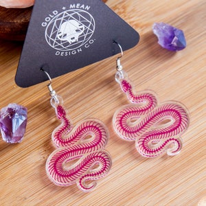 Diaphonized Snake Clear Acrylic Earrings / Wet Specimen Taxidermy ...