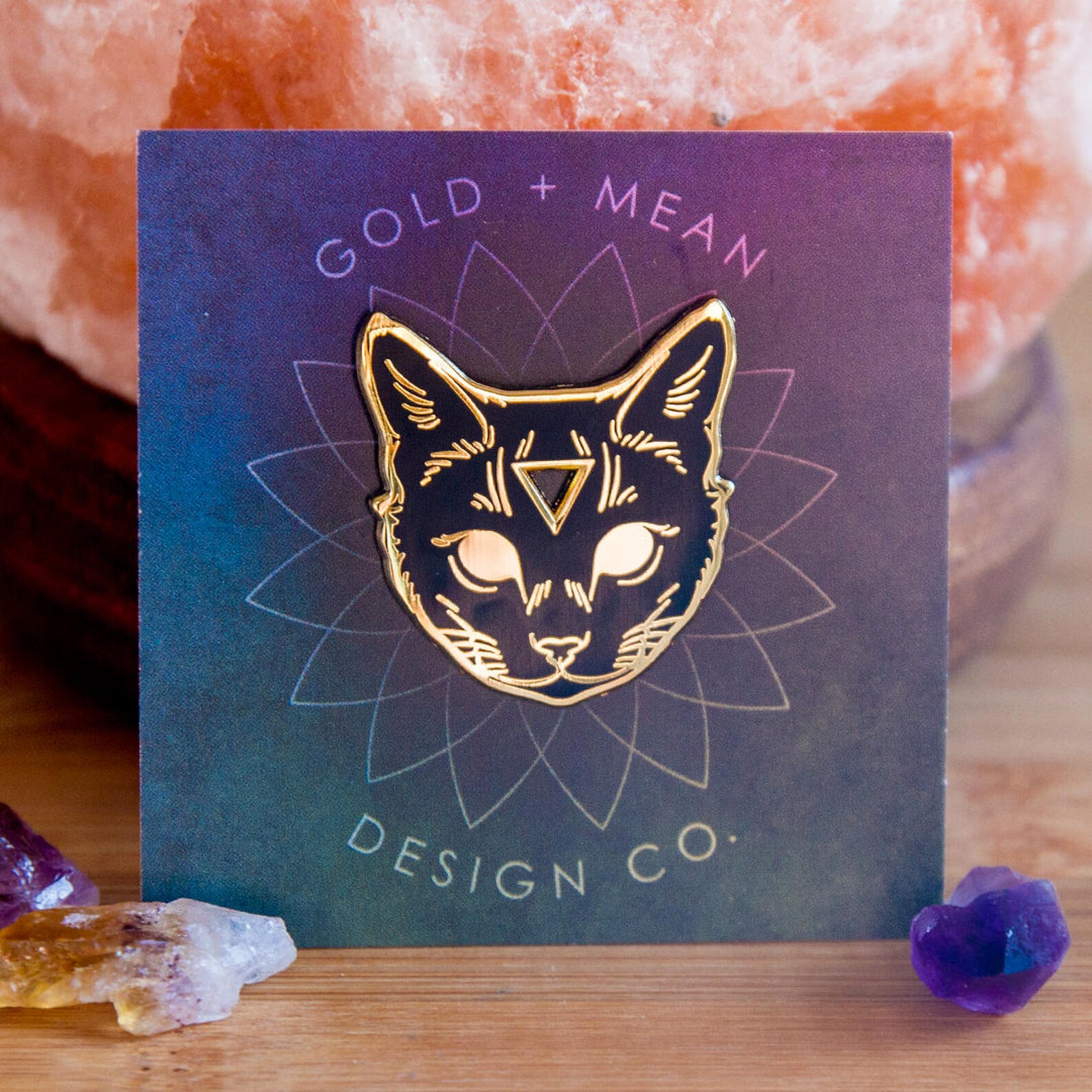 Arcane Cat Enamel Lapel Pin in Black and Gold / Black Cat - Etsy Canada