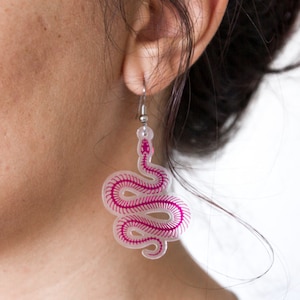 Diaphonized Snake Clear Acrylic Earrings / Wet Specimen Taxidermy ...