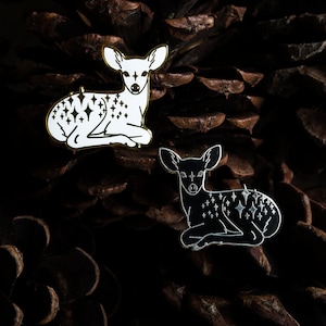 Star Fawn Enamel Lapel Pin in Black and Silver / Black Deer Enamel Pin ...
