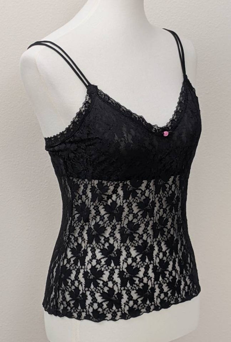 Sheer Black Camisole Sexy Nylon Top See Through Black Top Etsy