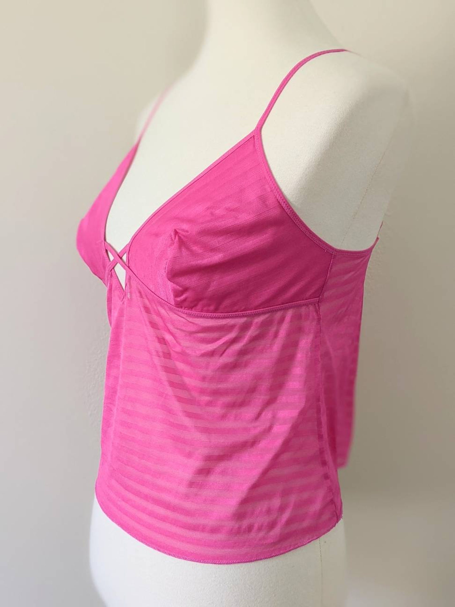 Pink Camisole Sheer Hot Pink Camisole Sheer Hot Pink Top Etsy