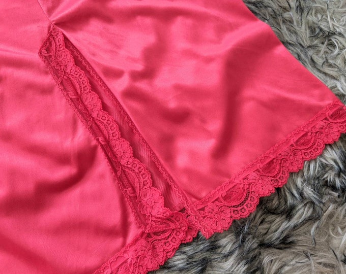 Vintage Half Slip Red, Undergarment Nylon Red, Red Half Slip, Nylon ...