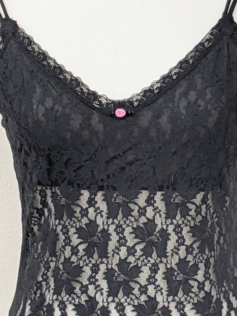 Sheer Black Camisole Sexy Nylon Top See Through Black Top Etsy
