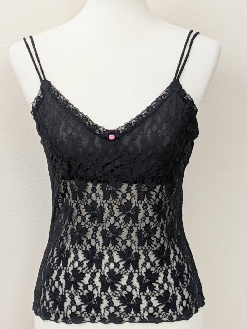 Sheer Black Camisole Sexy Nylon Top See Through Black Top Etsy