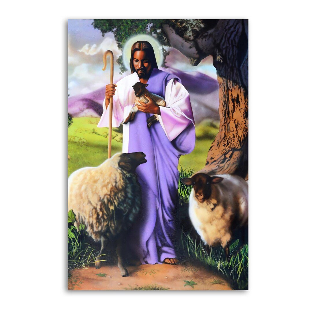 African Jesus Good Shepherd Canvas Print – Faith Wall Art Poster - Etsy
